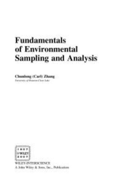 FUNDAMENTALS OF ENVIRONMENTAL SAMPLING & ANALYSIS 1ST EDITION eBOOK ...